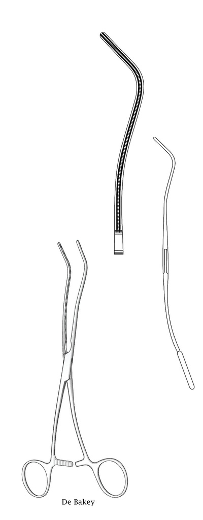 Pinza vascular Debakey, curva - longitud = 20 cm / 8" | Surgicalmed.es