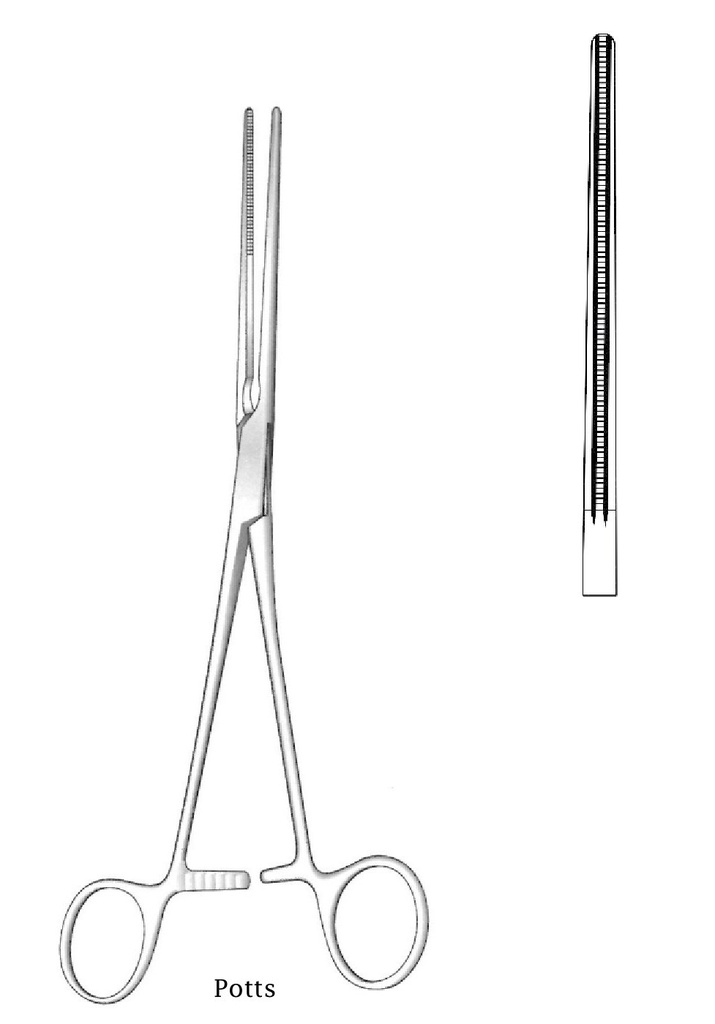Pinza vascular multipropósito Potts, recta - longitud = 22 cm / 8-3/4 ...