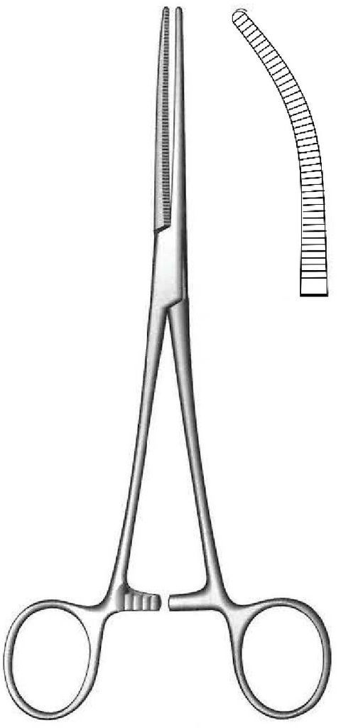 Pinza para arteria de Rochester-Pean, curva - longitud = 24 cm / 9-1/2 ...