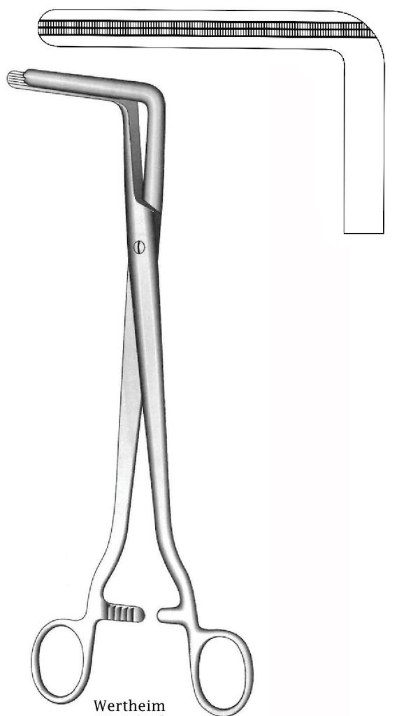 Wertheim Clamp Forcep, Forcep Histerectomia y Vaginal - longitud = 24 ...