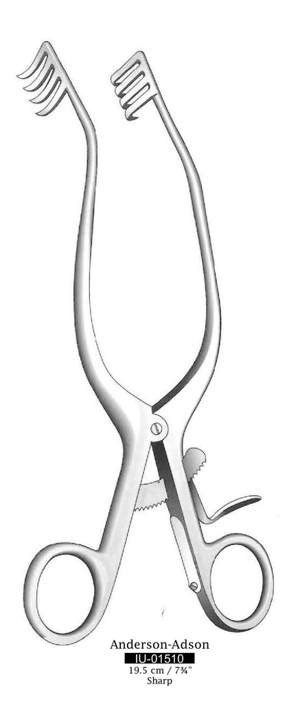 Retractor de autosujeción Anderson-Adson premium, afilado, 4:4 dientes ...