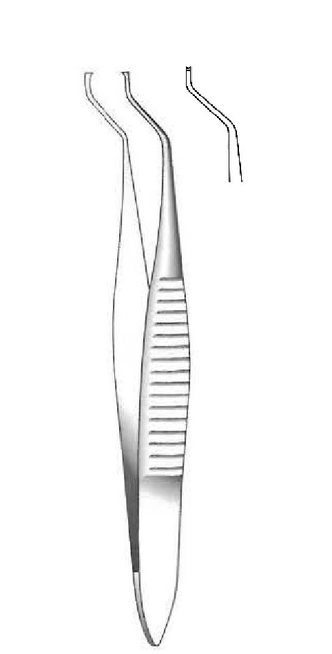 Pinza para iris Hess premium, curva doble - longitud = 7 cm / 2-3/4 ...