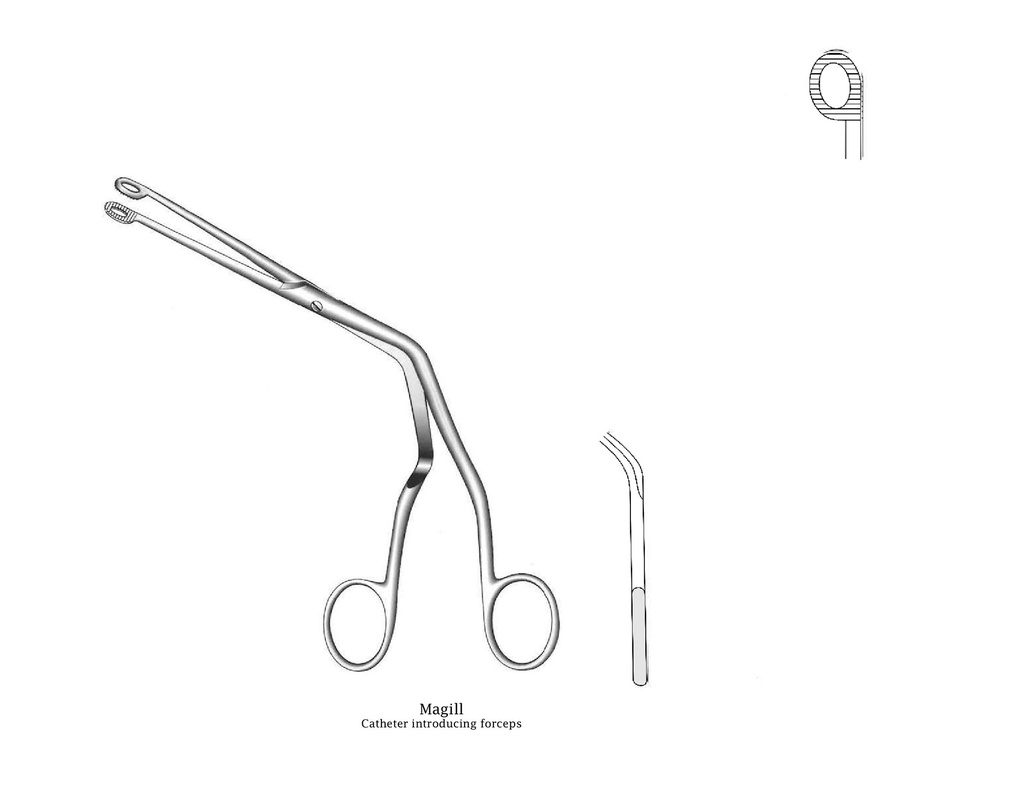 Pinza para introducción del catéter Magill premium - longitud = 25 cm ...