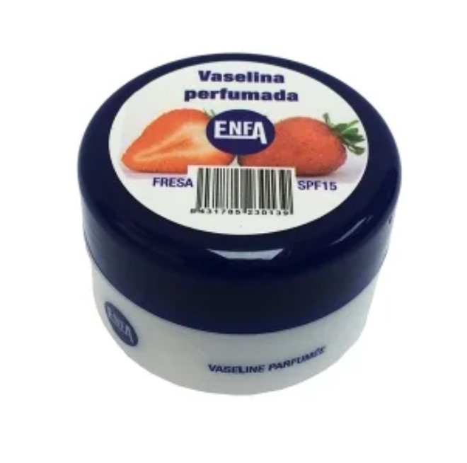 Vaselina Perfumada Labial Neutra Fresa Vainilla Coco Enfa